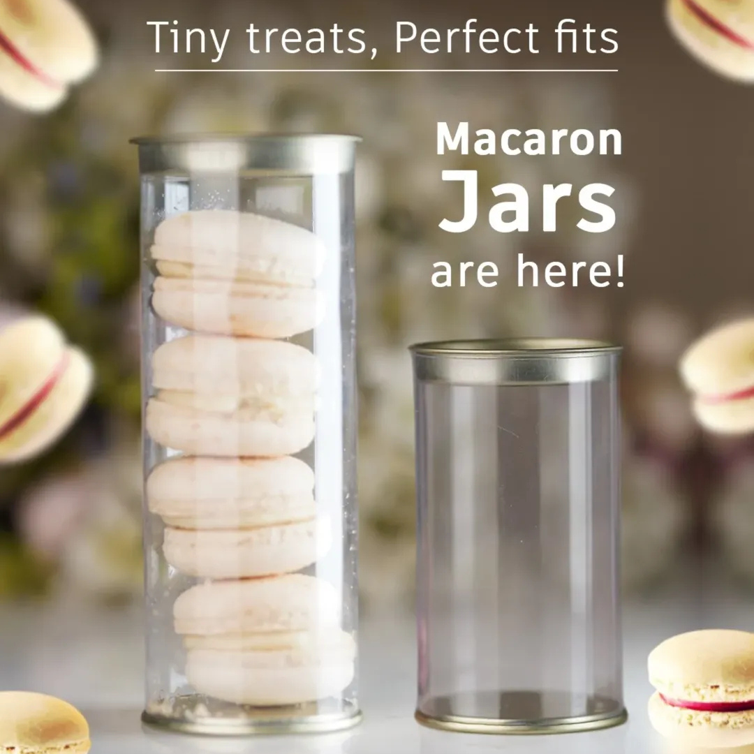 Clear Tin Jars for Attractive Macaron Packaging. Order Now ; Ezee Pack